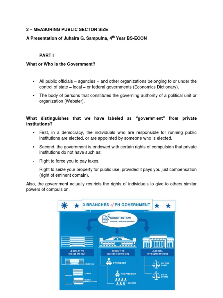 Lesson 2 Measuring Public Sector Size | PDF | Subsidy | Taxes
