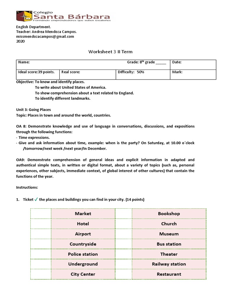 Guia 3 Octavo Segundo Semestre Ingles | PDF | Learning | Cognitive Science
