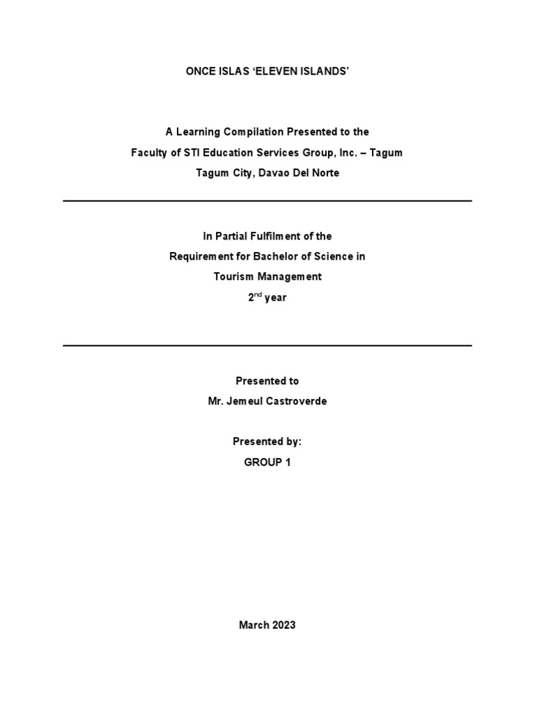 Once Islas TPPD TP | PDF | Tourism | Economies