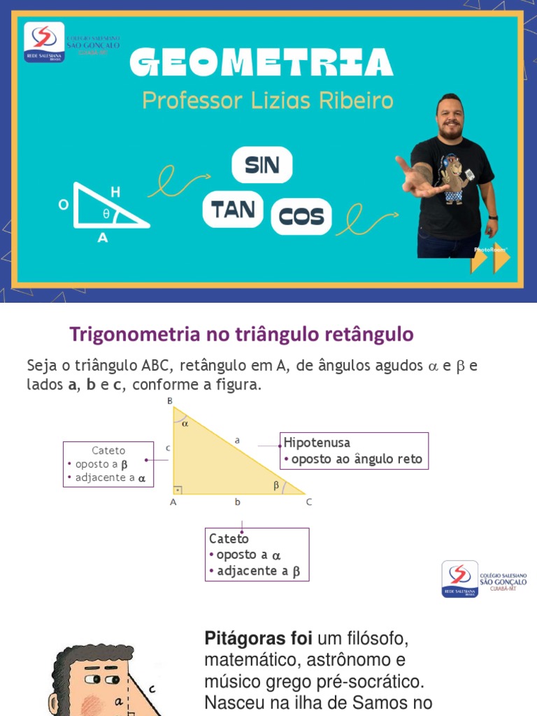 Aula 01 Triangulo Retangulo E Relaçoes Metricas No Triangulo Retangulo