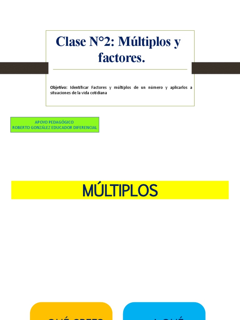 Guia #2 - Múltiplos y Factores Explicación | PDF | Multiplicación ...