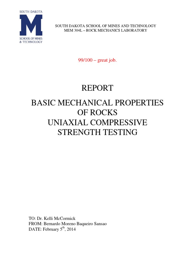Rock Mechanics Report 03 | PDF | Physical Sciences | Metrology