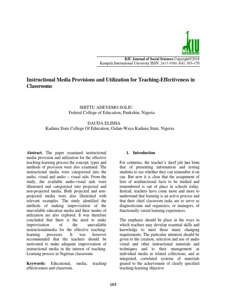Techniques of Instructional Media Production | PDF | Learning | Teachers