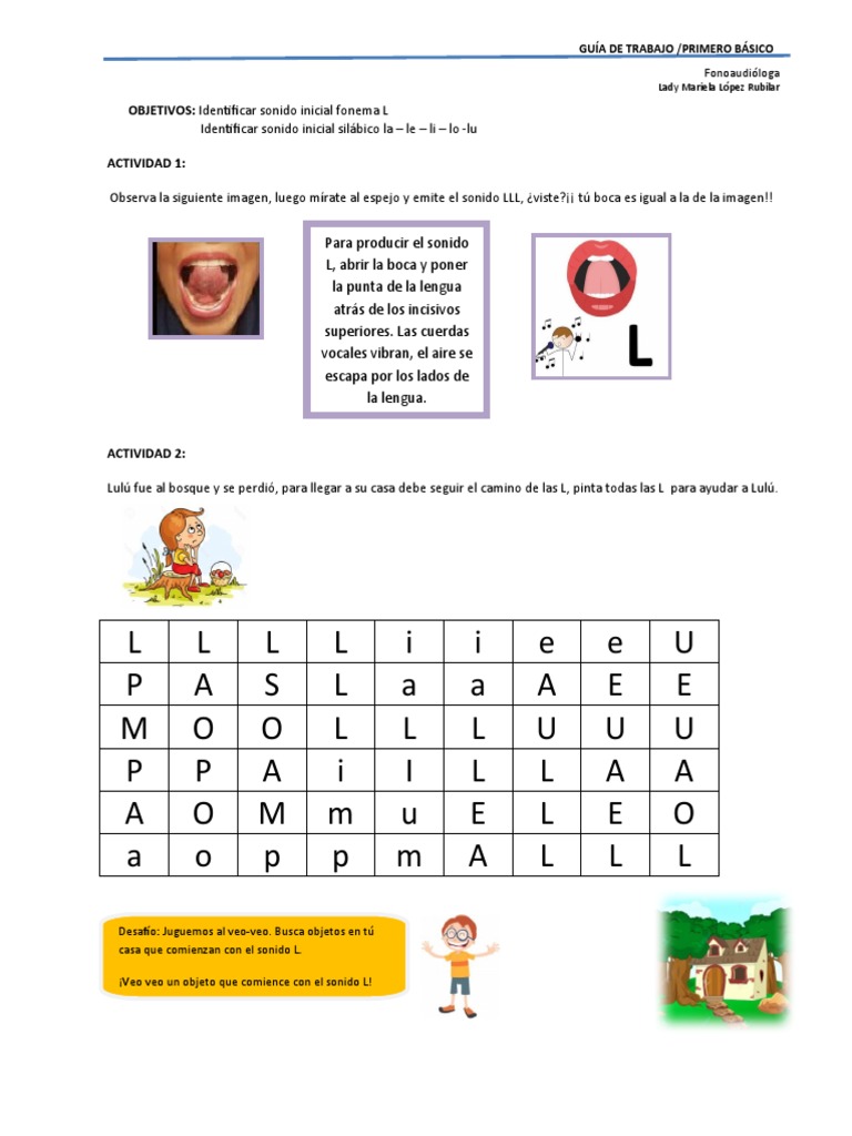 Actividades para aprender el sonido L | PDF | Lingüística
