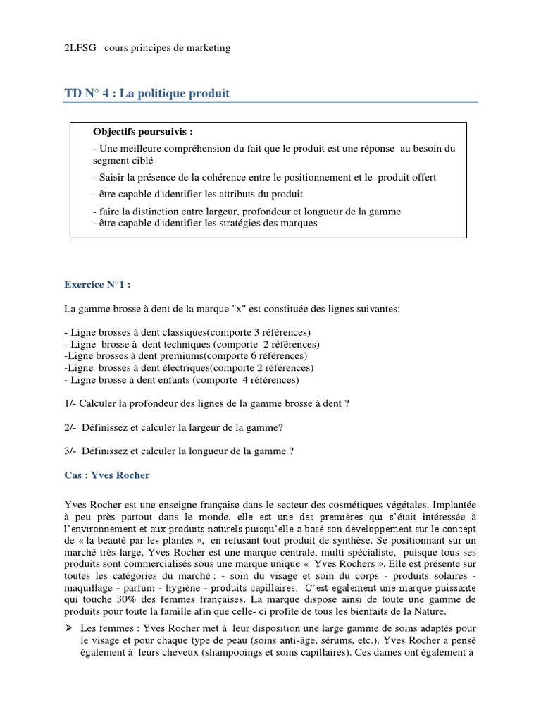 Série TD - 4 | PDF | Cosmétique