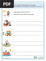 Crea y Escribe Una Oración Con Cada Dibujo | PDF