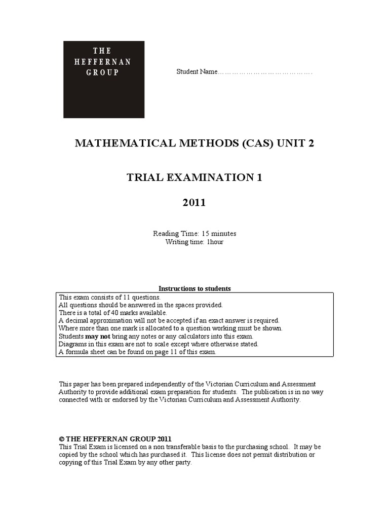 Methods Practice Exam | PDF | Mathematical Analysis | Mathematical Objects