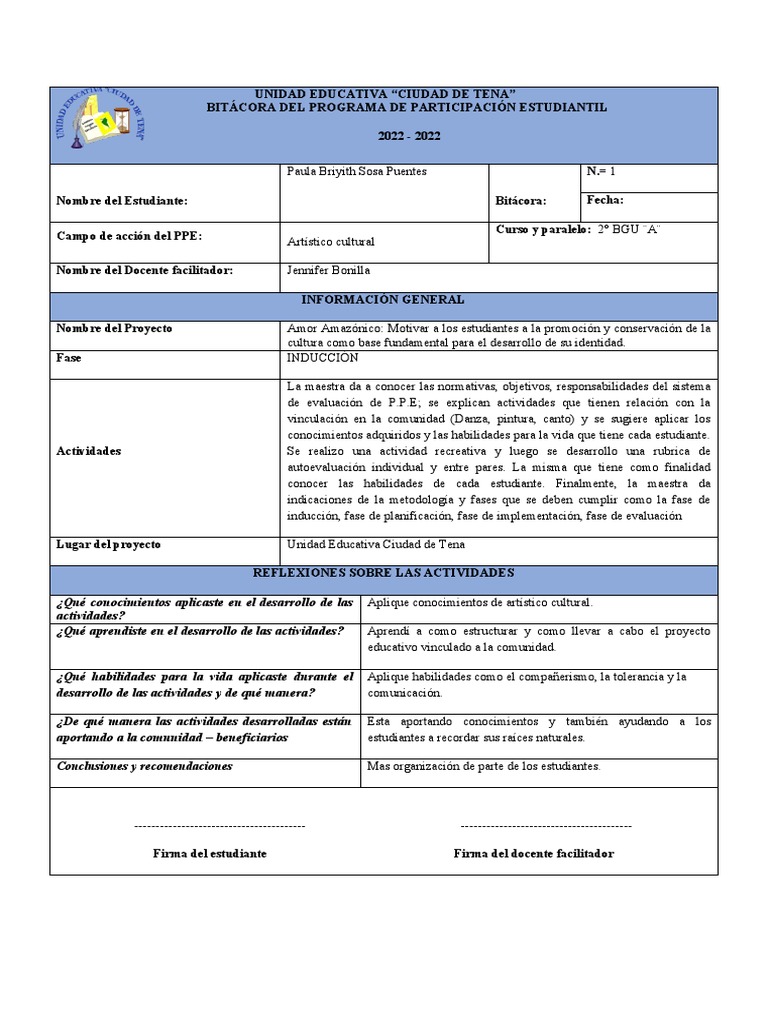 Bitacoras 1 | PDF | Bailes | Evaluación