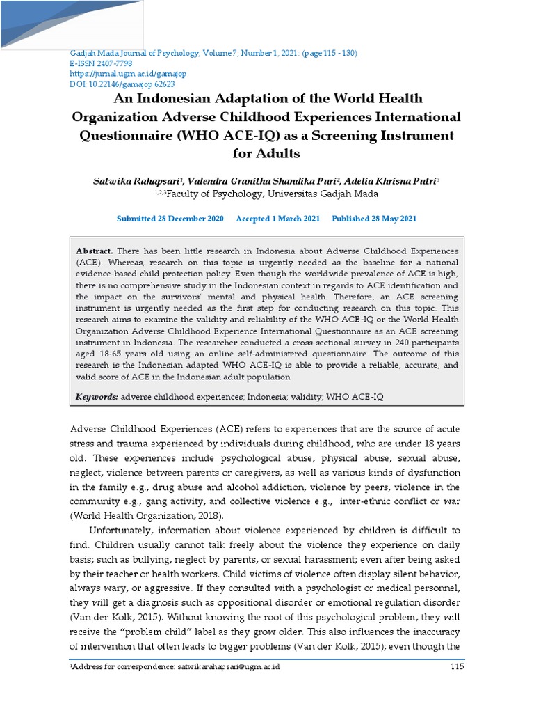 Who Ace-Iq | PDF | Child Abuse | Violence