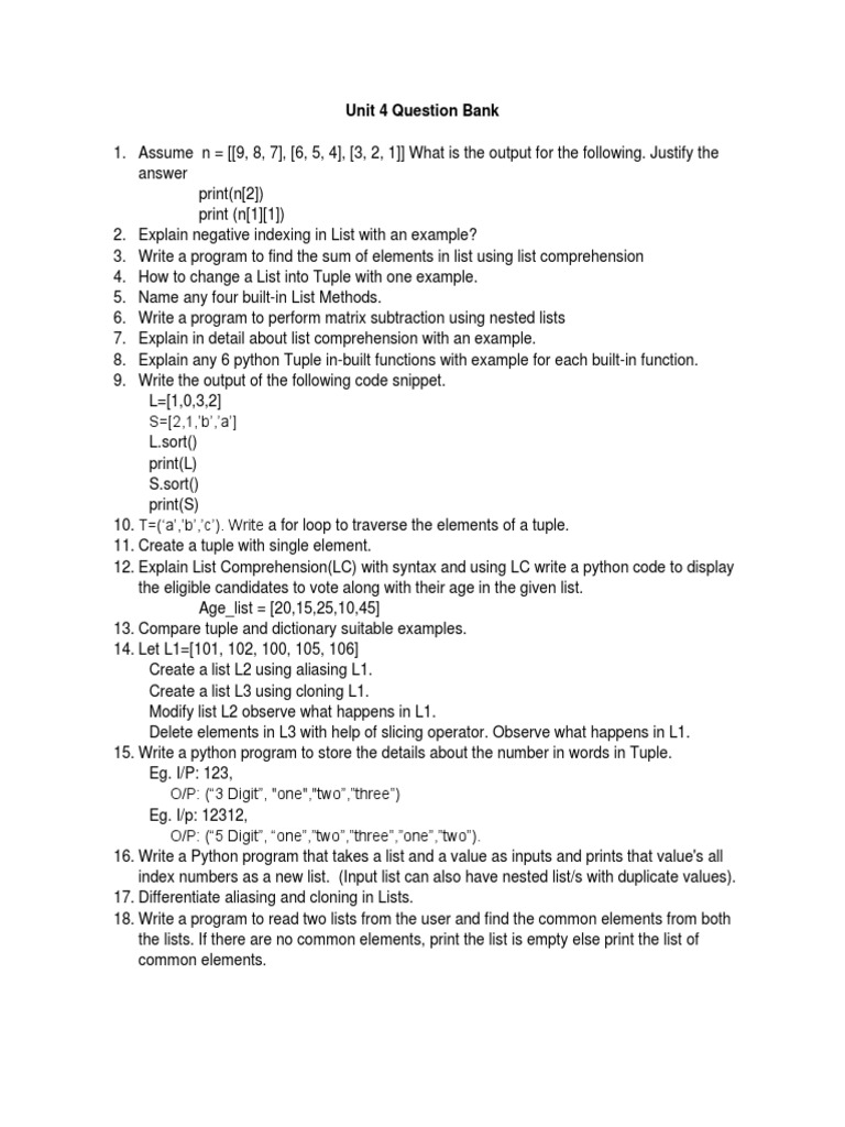 Unit 4 Question Bank | PDF | Computer Science | Computer Engineering