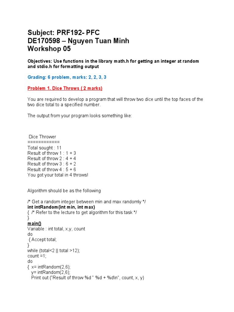 Workshop 05 Pdf Time Complexity Algorithms 7419