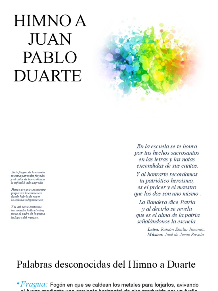 Himno A Juan Pablo Duarte | PDF