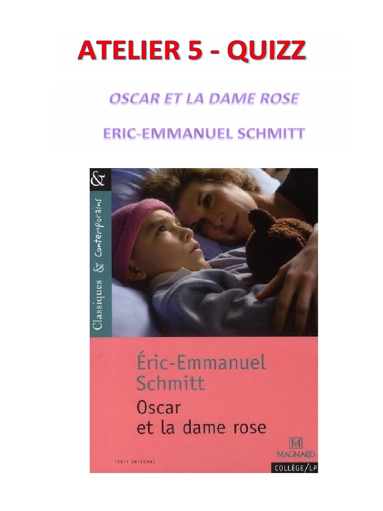 Questionnaire sur "Oscar et la Dame Rose" | PDF | Échecs | Théorie (échecs)