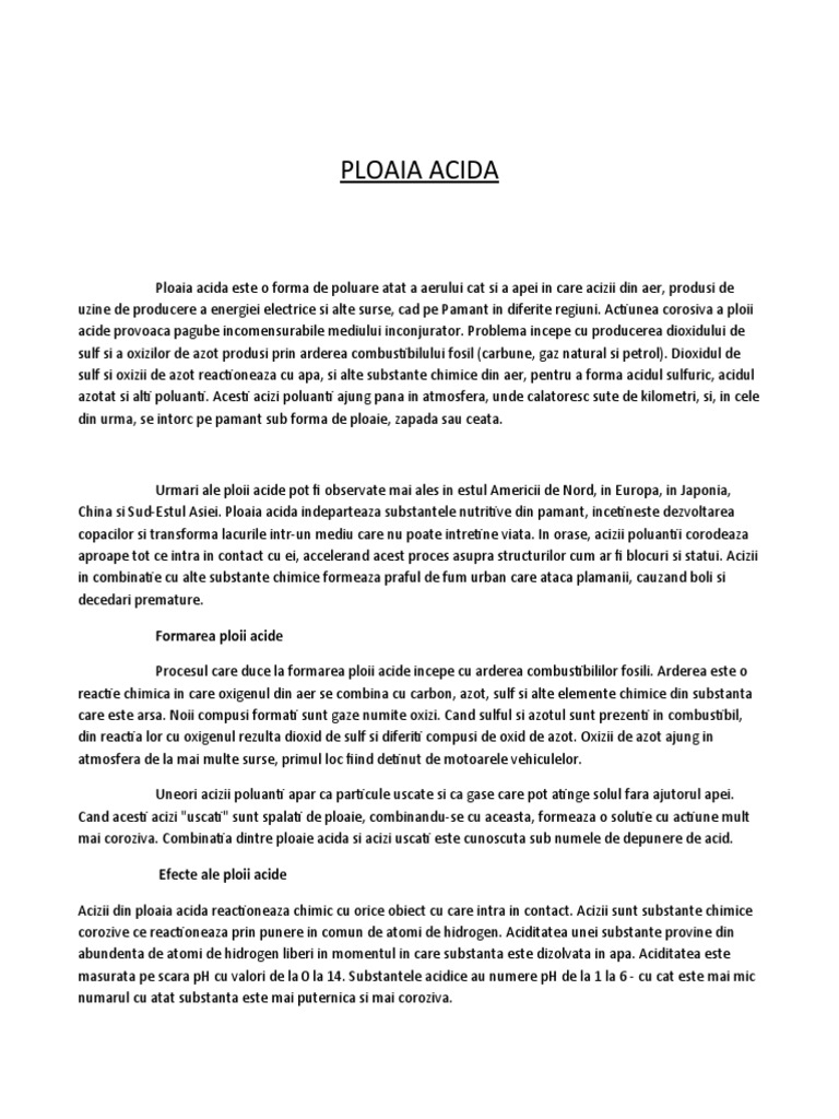 Ploaia Acida-Proiect | PDF