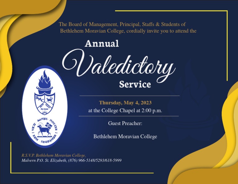 Valedictory Service Invitation | PDF