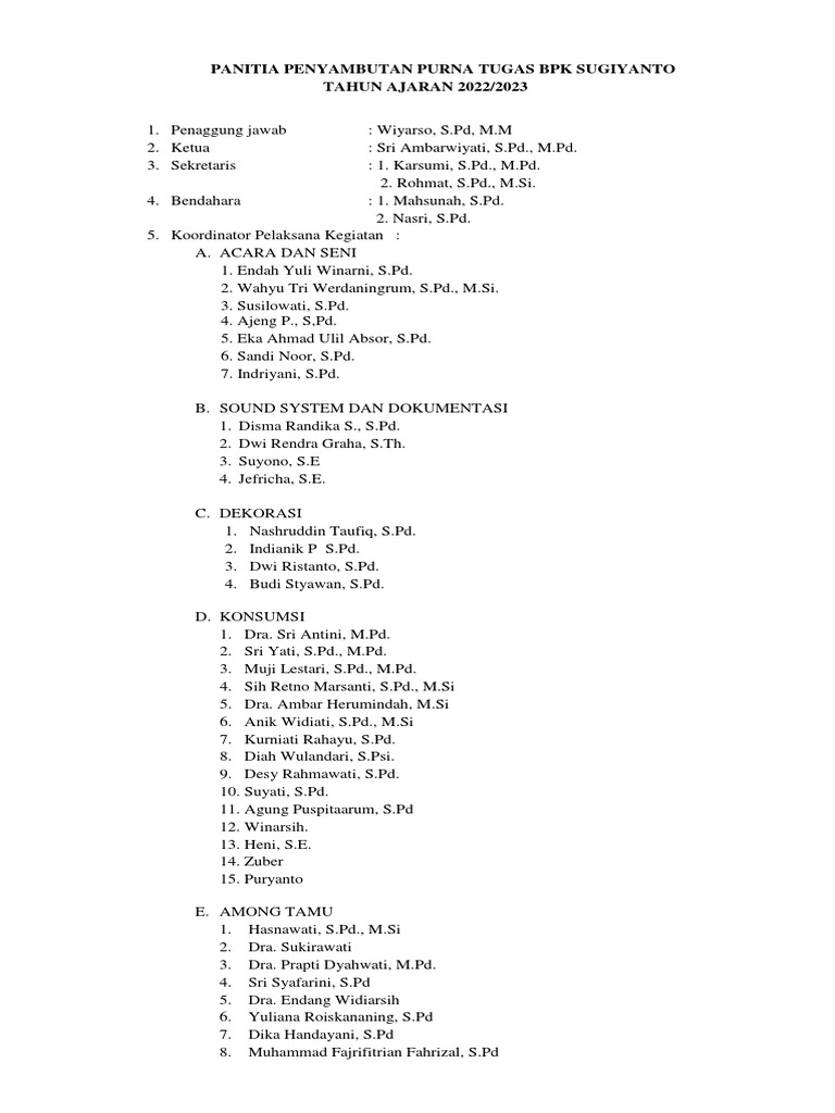 SK Panitia Purna BPK Sugiyanto | PDF