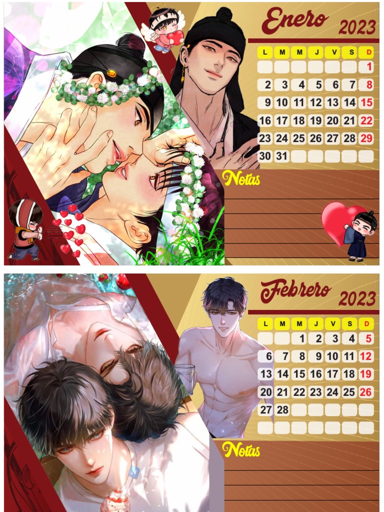 Calendario Yaoi 2023 v2 | PDF | Métodos y materiales de enseñanza