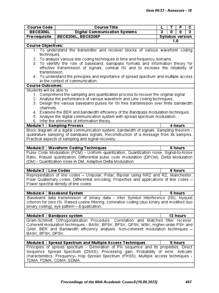 Digital Communication Course Overview | PDF | Modulation | Sampling (Signal Processing)