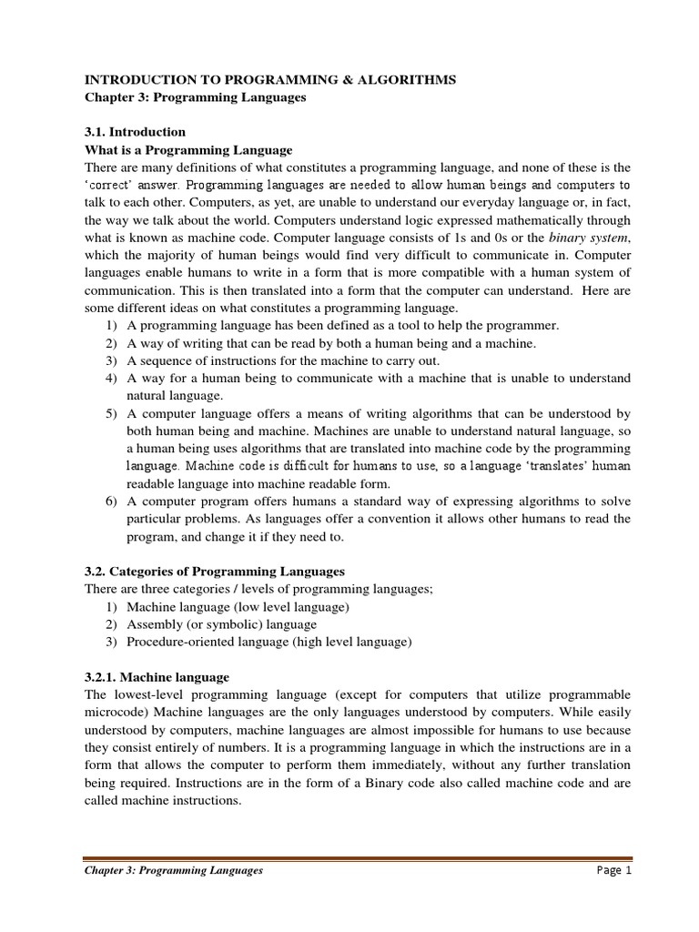 Chapter 3 Computer Programming Languages Pdf Computer Programming Programming