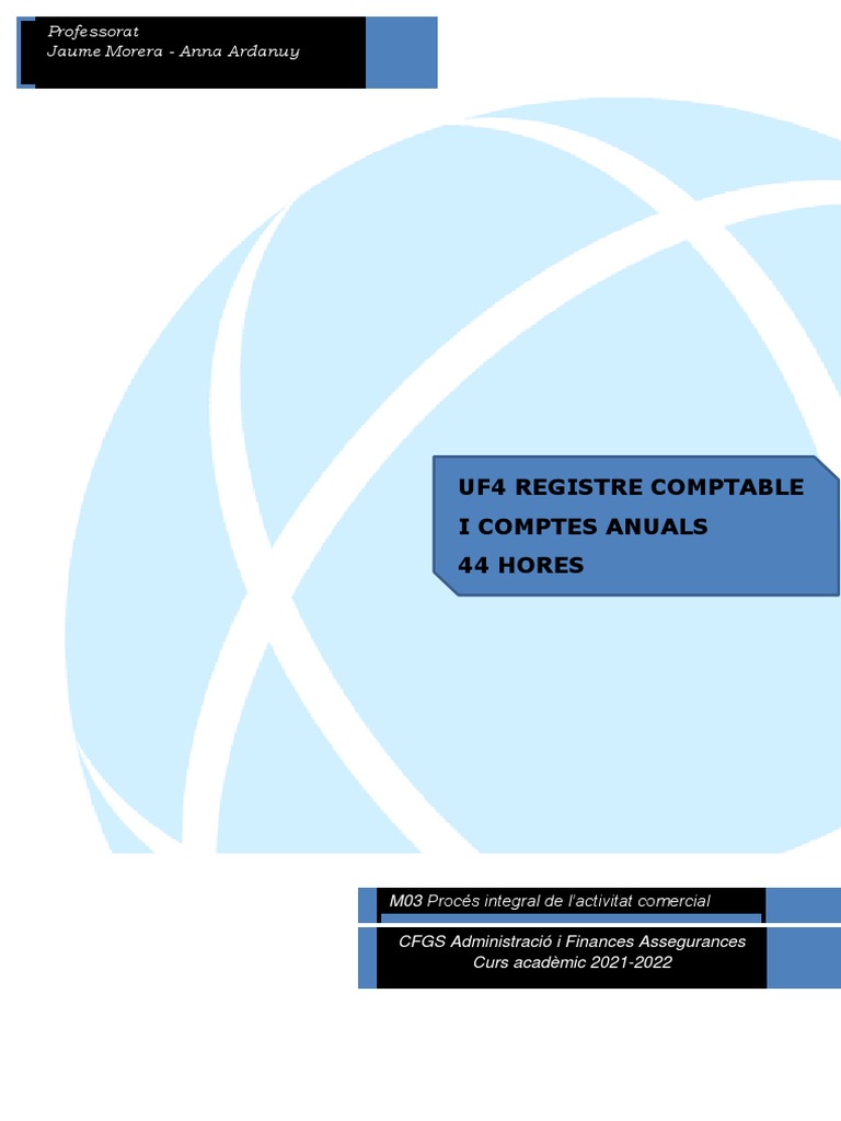 Uf4 Registre Comptable I Comptes Anuals 44 Hores | PDF