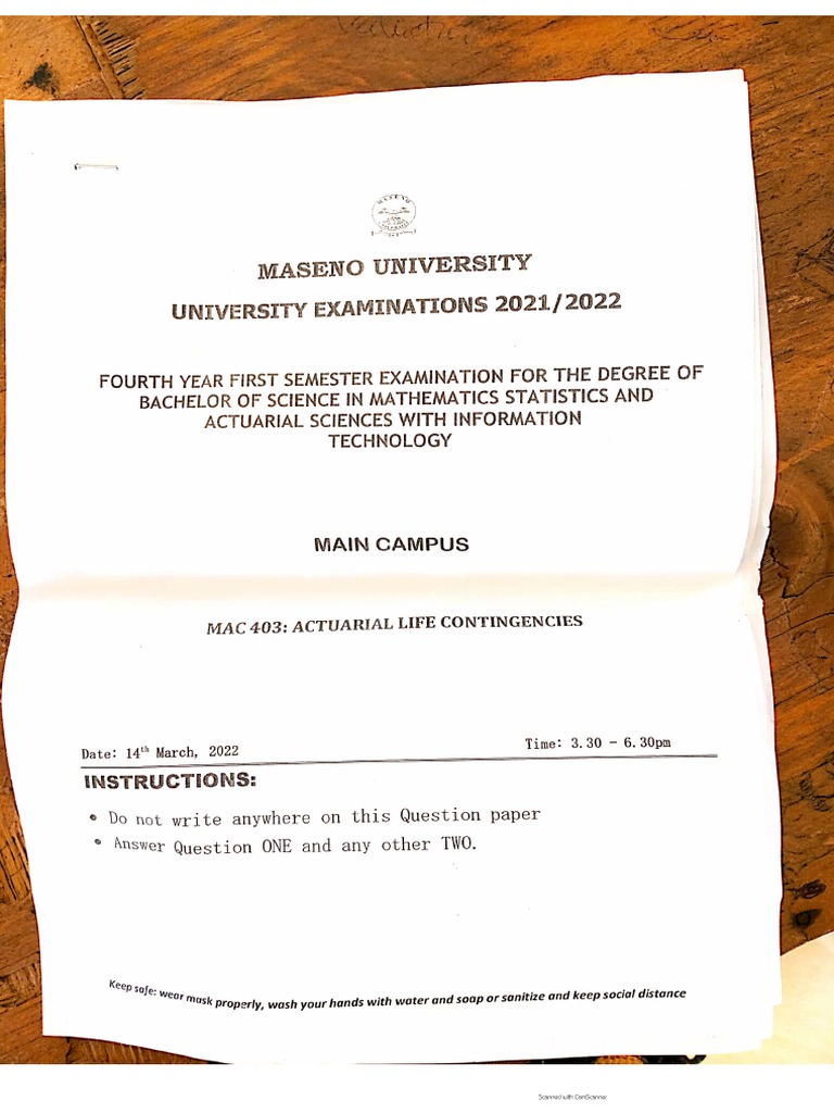 Life Contingencies | PDF