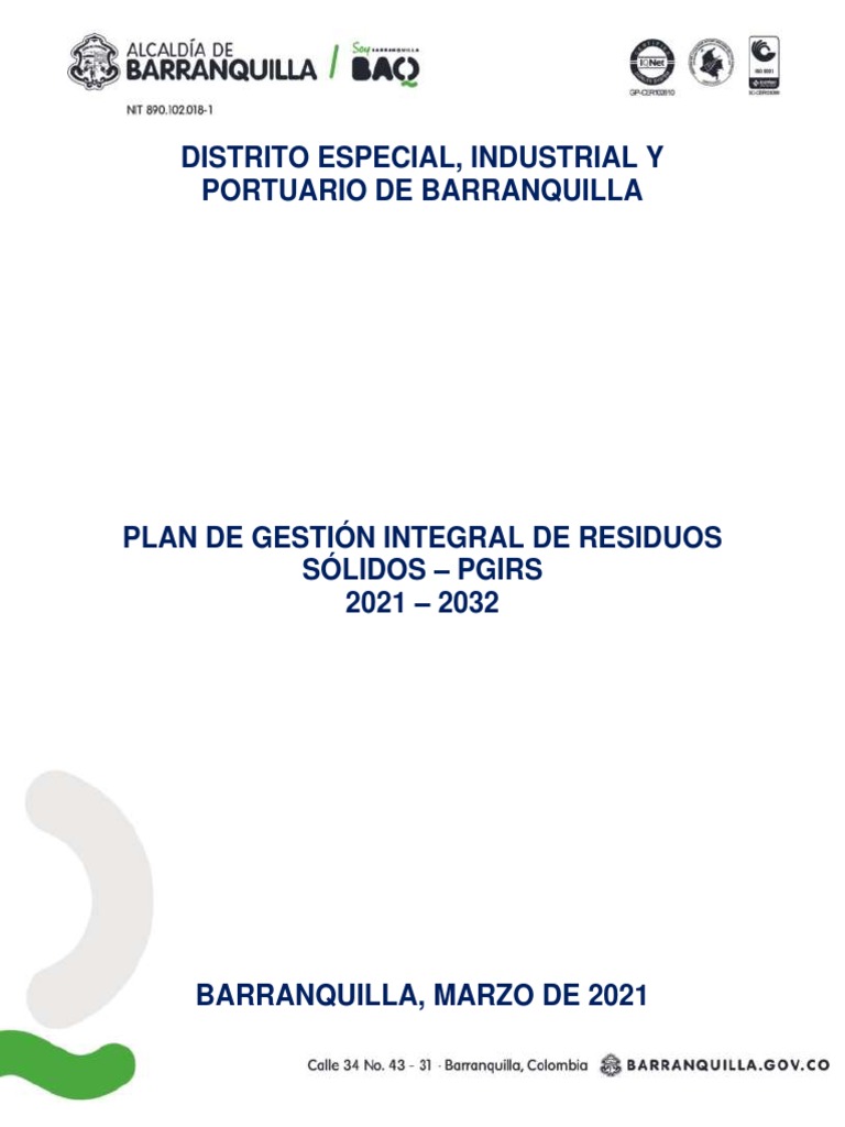 Pgirs 2021 2032 1 | PDF | Residuos | Saneamiento
