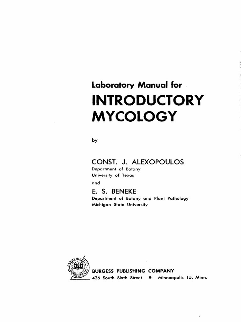 Introductory Mycology: Laboratory Manual For | PDF | Agar | Fungus