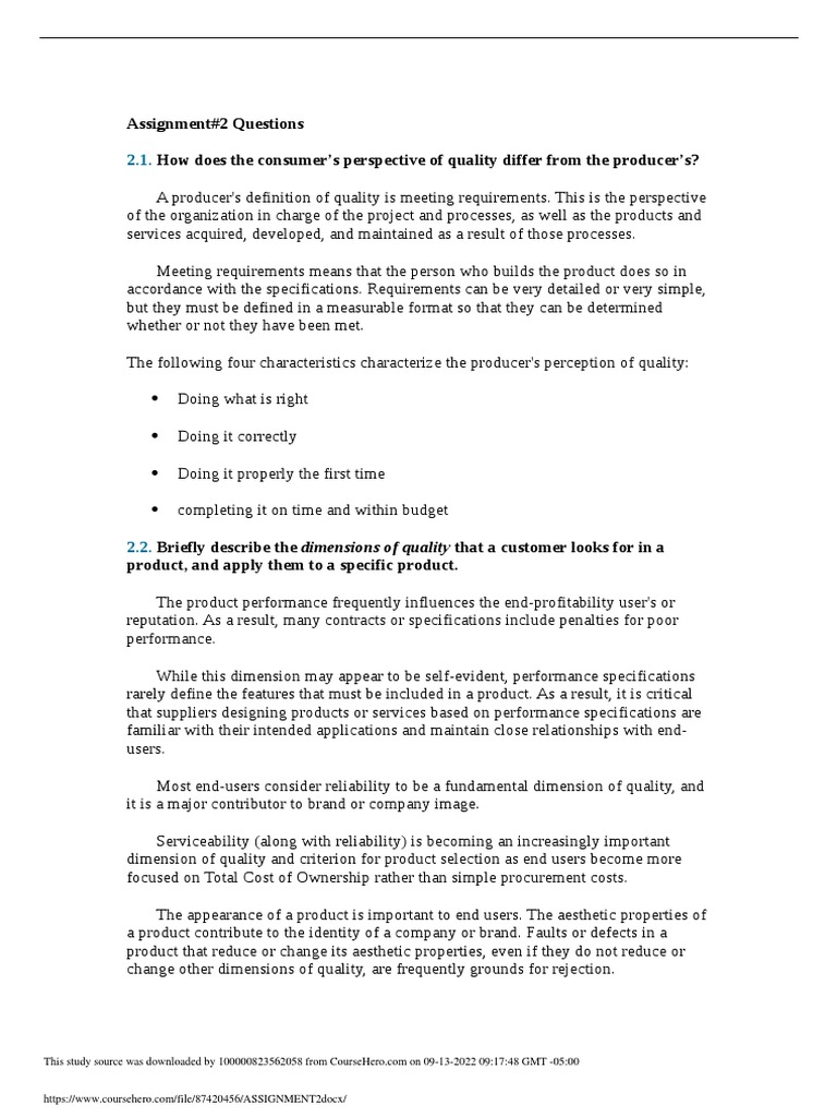 Assignment 2 | PDF | Brand | Reliability Engineering