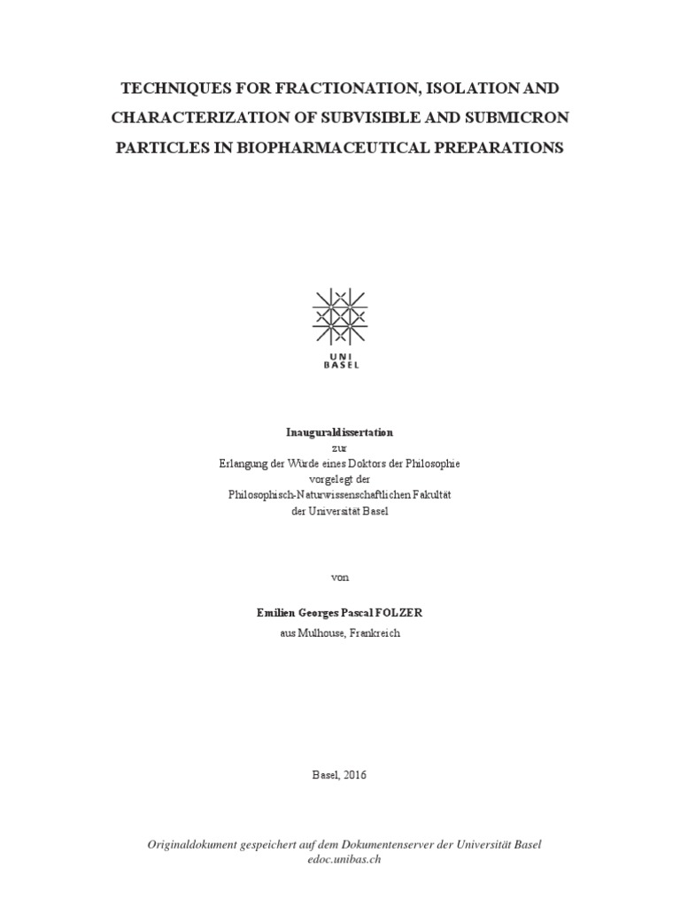 2016 - Technique For Fractionation, Isolation & Characterization of SVP - Thesis - E.FOLZER ...