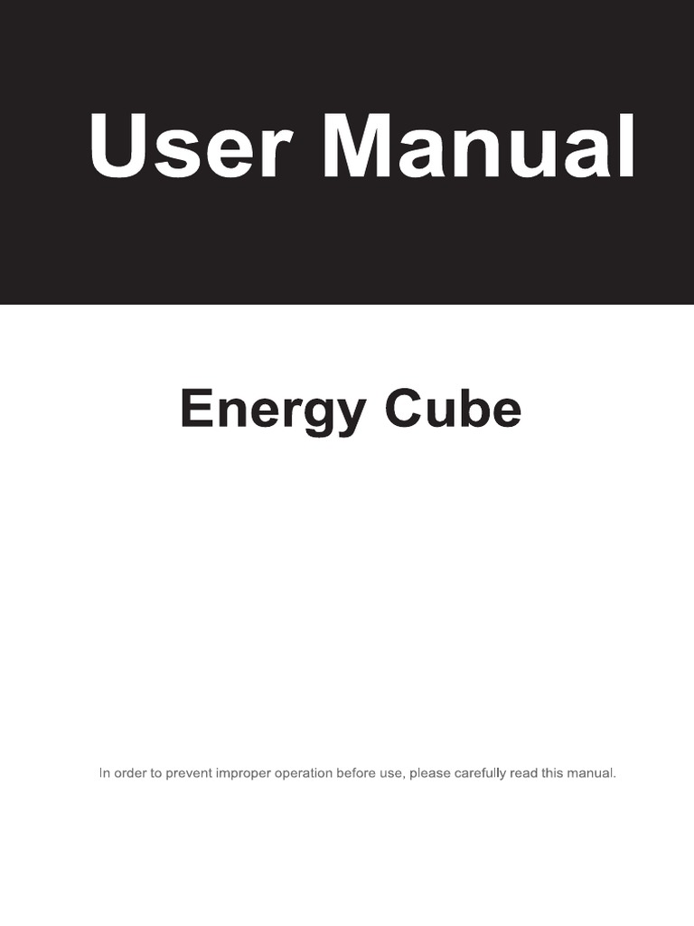 ENERGY CUBE User Manual | PDF