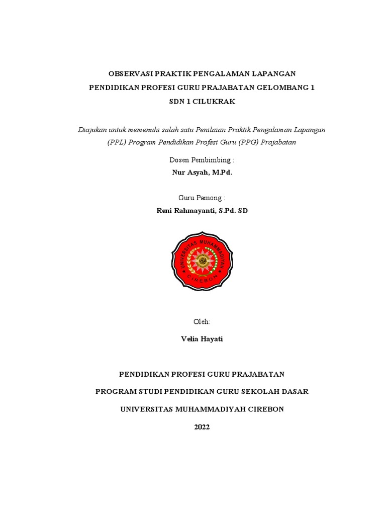 Diajukan Untuk Memenuhi Salah Satu Penilaian Praktik Pengalaman ...