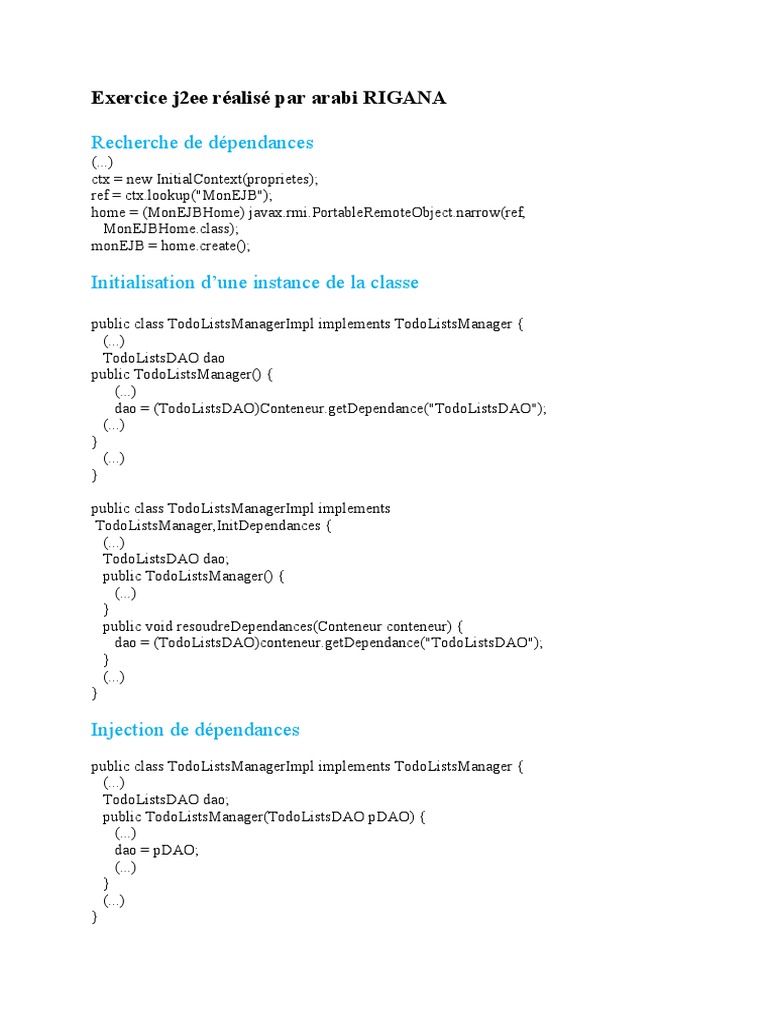 Exercice J2ee Réalisé Par Arabi RIGANA | PDF | Software Engineering | Object (Computer Science)