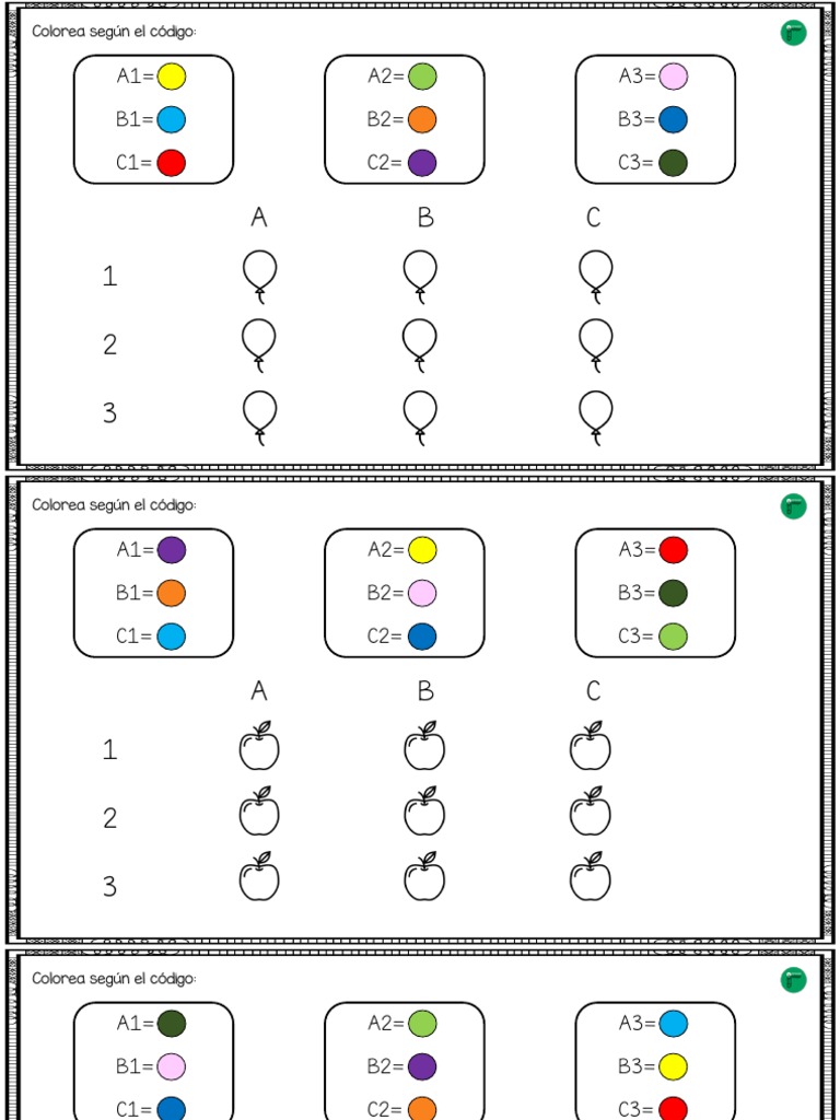 Colorea según el código de colores | PDF