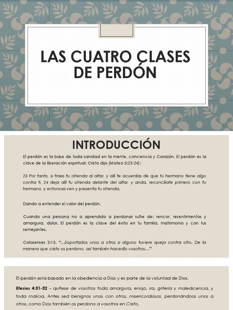 Las Cuatro Clases de Perdón | PDF | Perdón | Pecado
