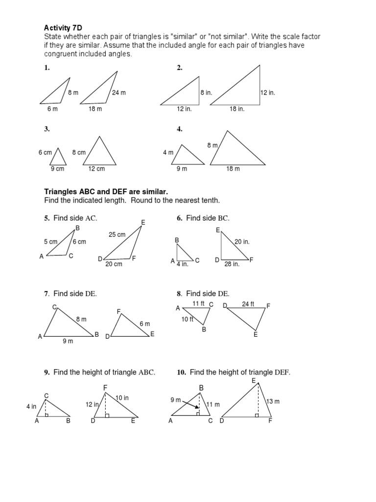 G9 - Activity - 7D Math Grade 9 | Download Free PDF | Triangle | Angle