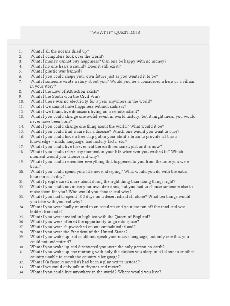 What If Questions | PDF