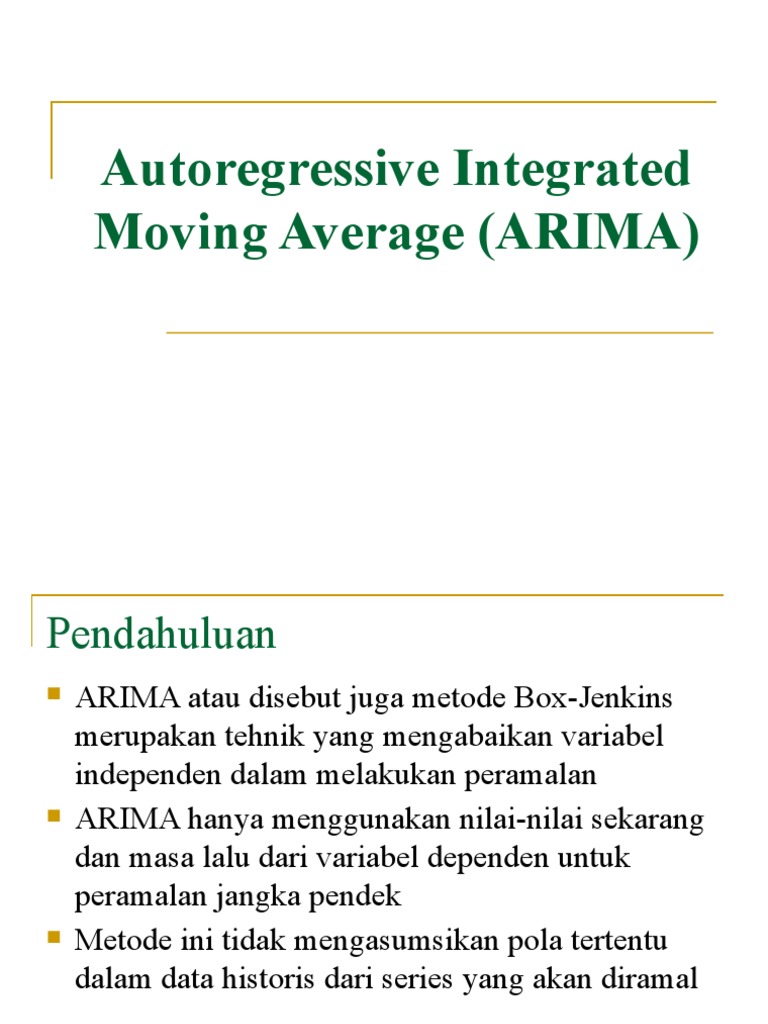 Autoregressive Integrated Moving Average (ARIMA) | PDF