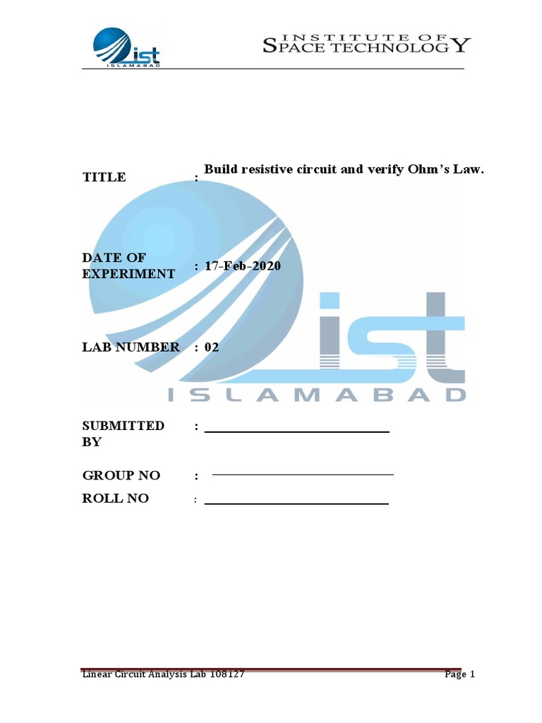 Lab 02 | PDF | Electrical Network | Resistor