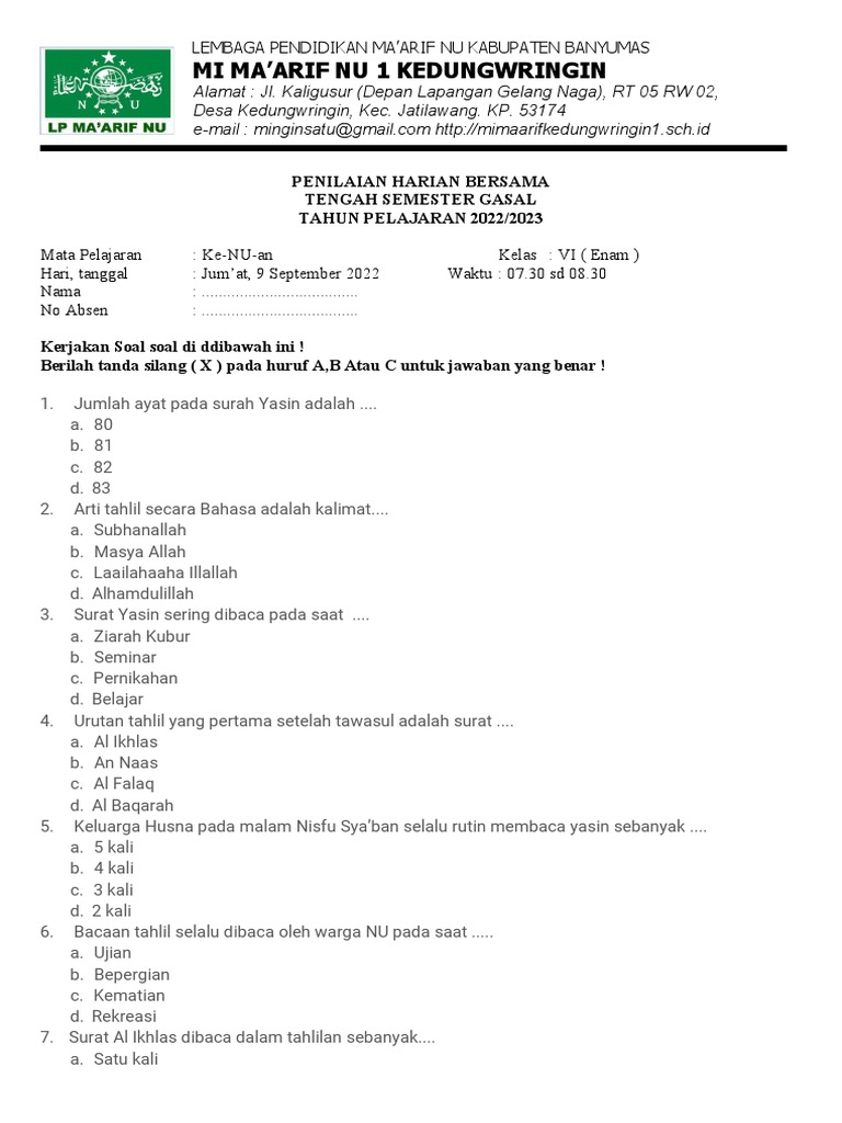 PHB Nu 6 | PDF | Agama & Spiritualitas