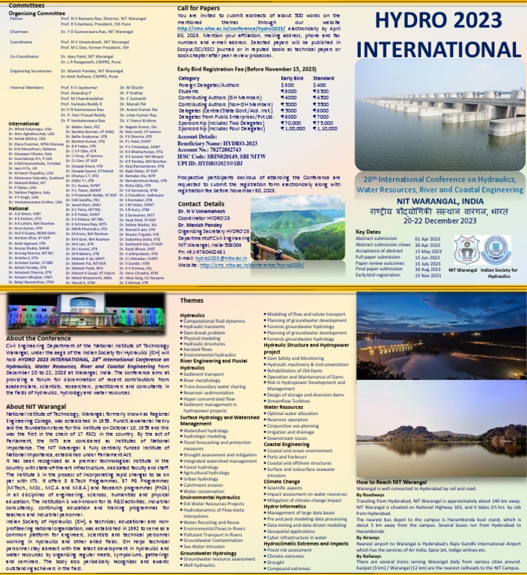 HYDRO 2023 Pamphlet | PDF | Hydrology | Water