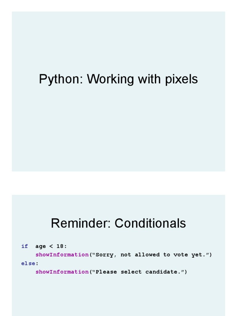 Phyton-Working With Pixels | PDF | Pixel | Image Processing