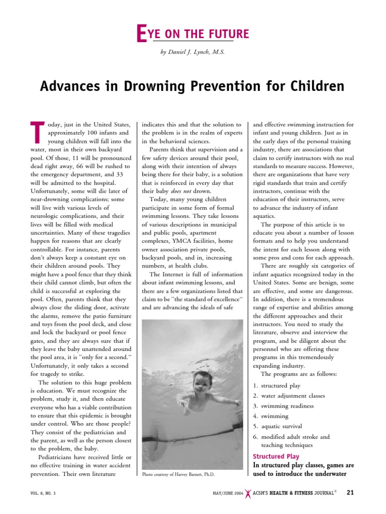 Drowning Prevention: Infant Swim Lessons | PDF | Swimming | Infants