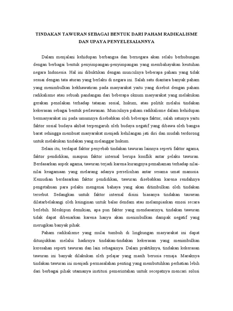 Paham Radikalisme | PDF