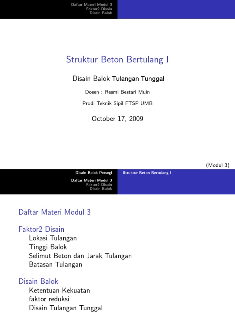 Modul Disain Balok Beton | PDF