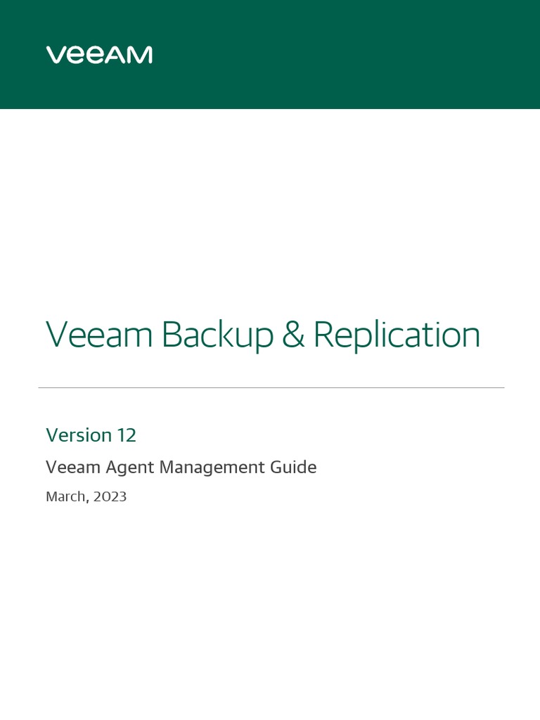 Veeam Backup & Replication: Veeam Agent Management Guide | PDF