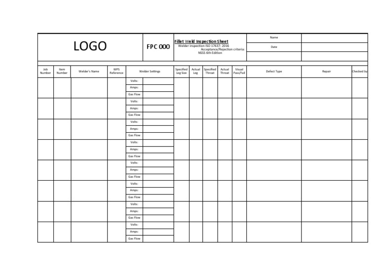 Fillet-Weld-Inspection-Sheet | PDF