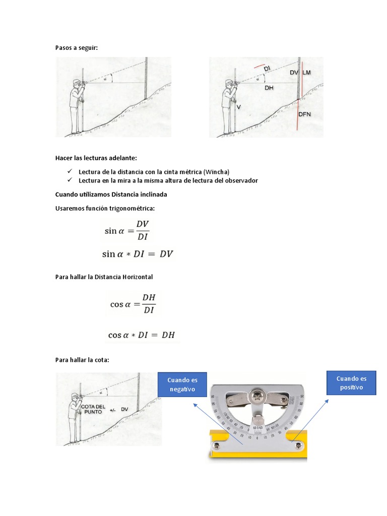 Pasos A Seguir NIVEL ABNEY O NIVEL DE MANO | PDF