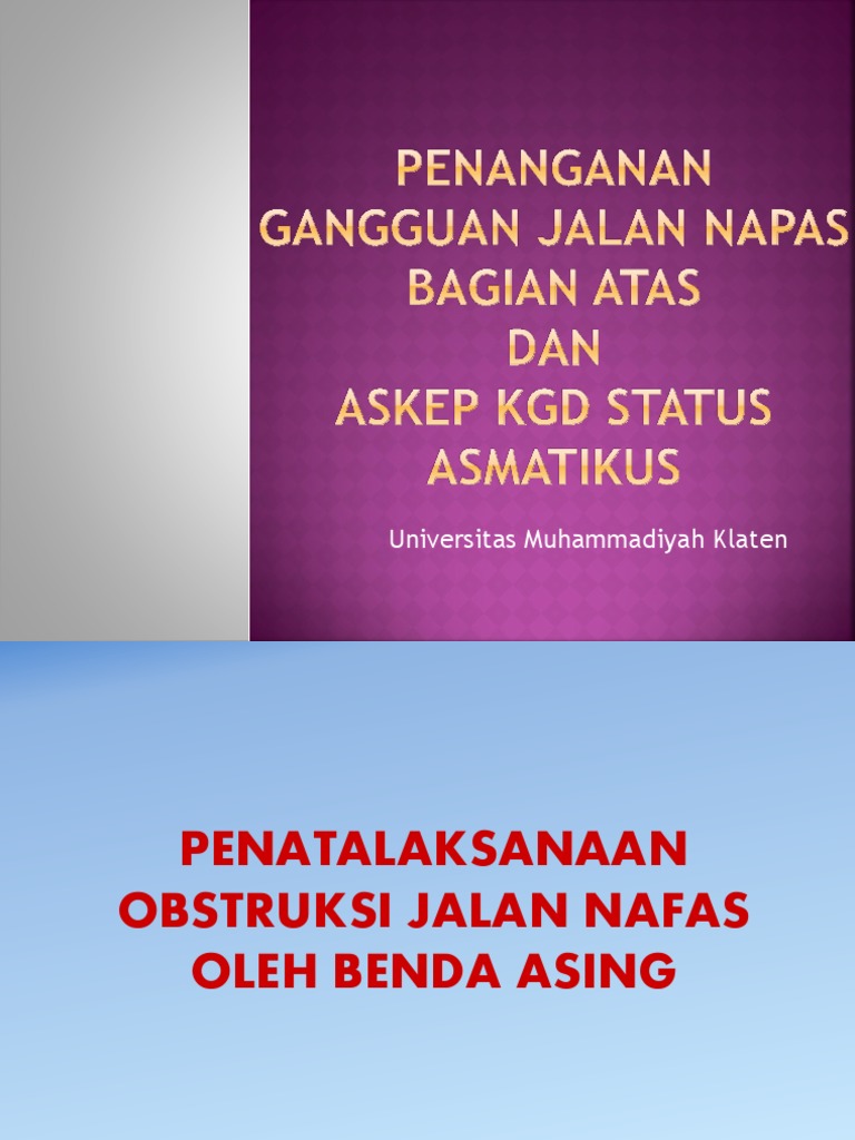 Askep KGD Status Asmatikus | PDF | Kesehatan Holistik