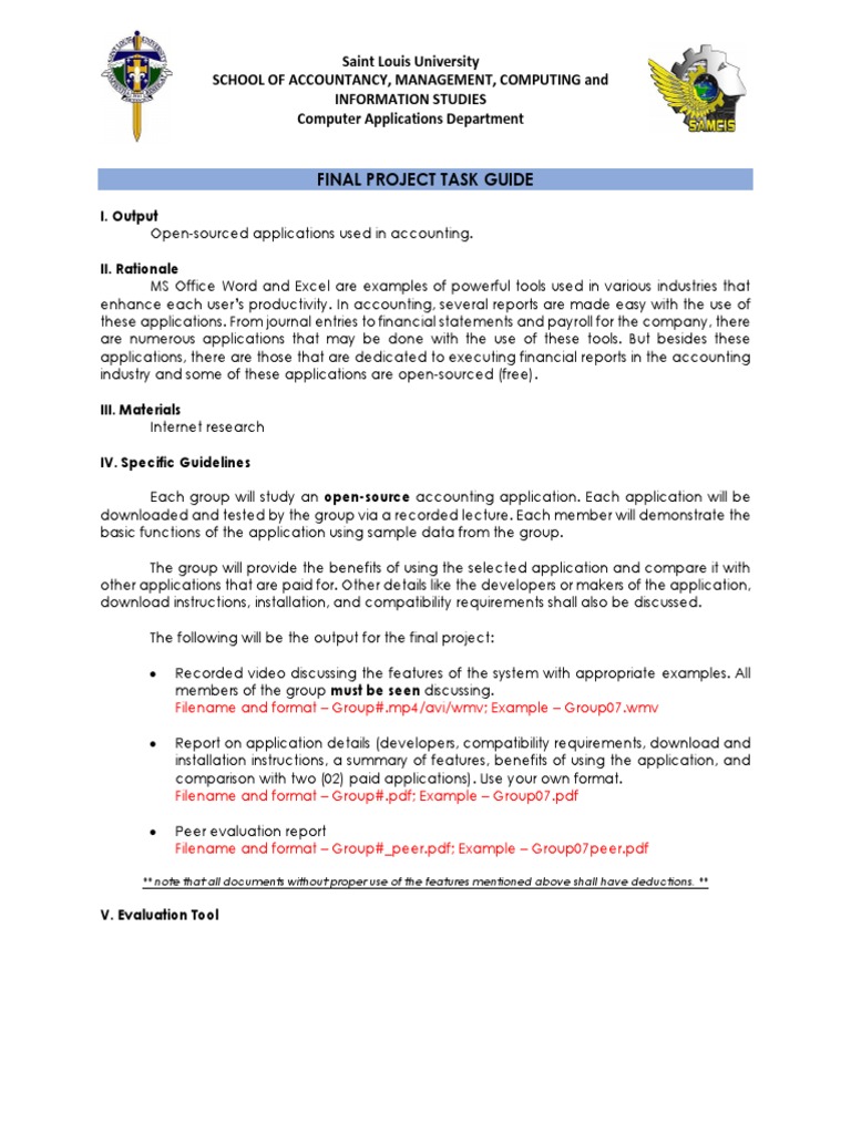 Ae314 - Task Guide (Final Project) | PDF