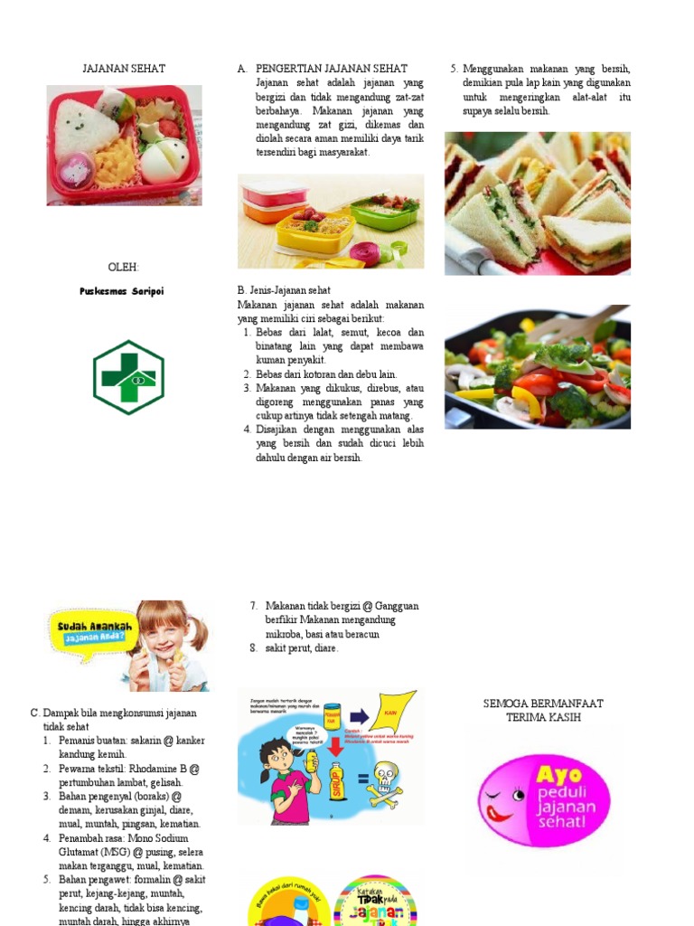 Leaflet JAJANAN SEHAT | PDF | Kesehatan Holistik